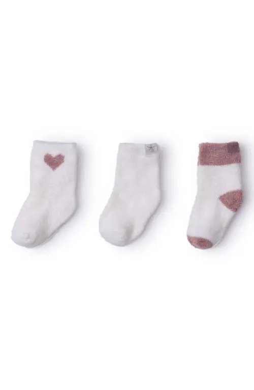 Barefoot Dreams Cozychic Lite 3-pack Sock Set - Rose Quartz/pearl