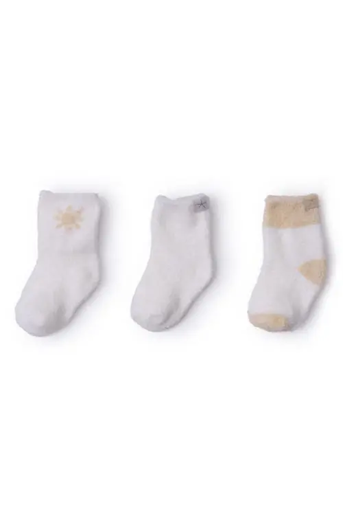 Barefoot Dreams Cozychic Lite 3-pack Sock Set - Sunbeam/pearl