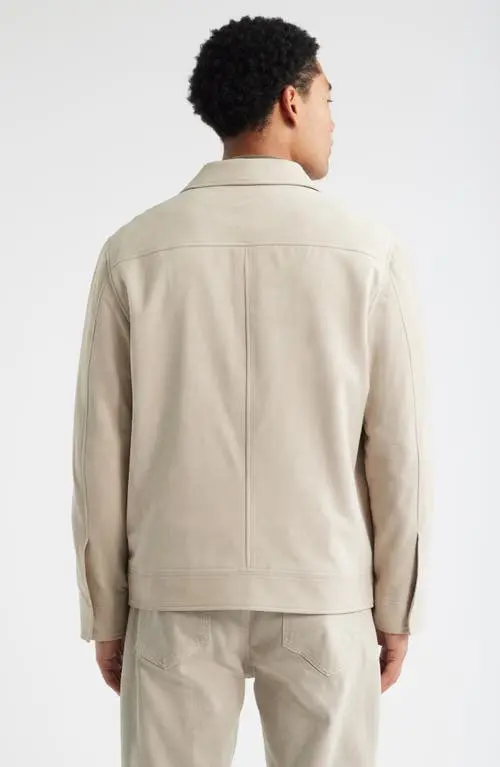 Nordstrom Suede Zip-front Jacket - Grey Feather