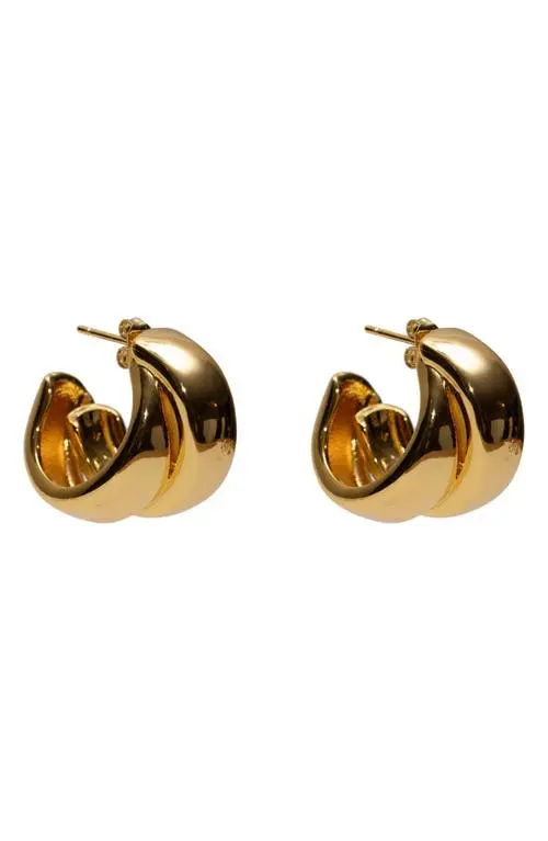 Argento Vivo Double Hoop Earrings - Gold