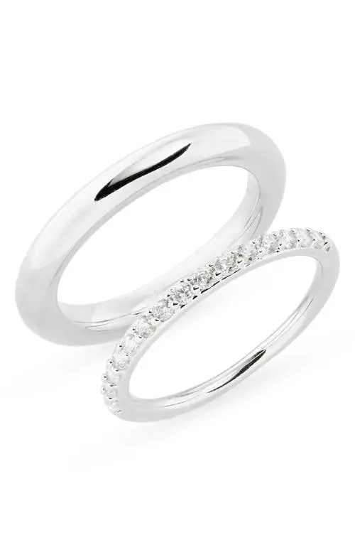 Nordstrom Set Of Two Rings - Sterling Silver Plated