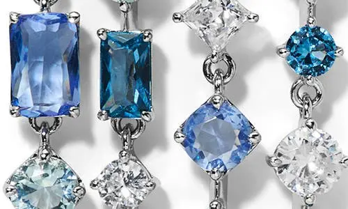 Nadri Sunshower Crystal Cascade Drop Earrings - Rhodium/blue