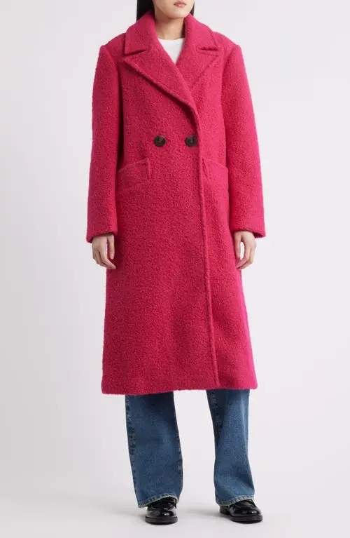 Bcbgmaxazria Double-breasted Bouclé Coat - Magenta
