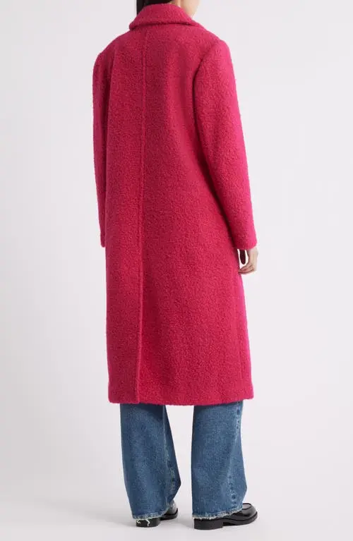 Bcbgmaxazria Double-breasted Bouclé Coat - Magenta