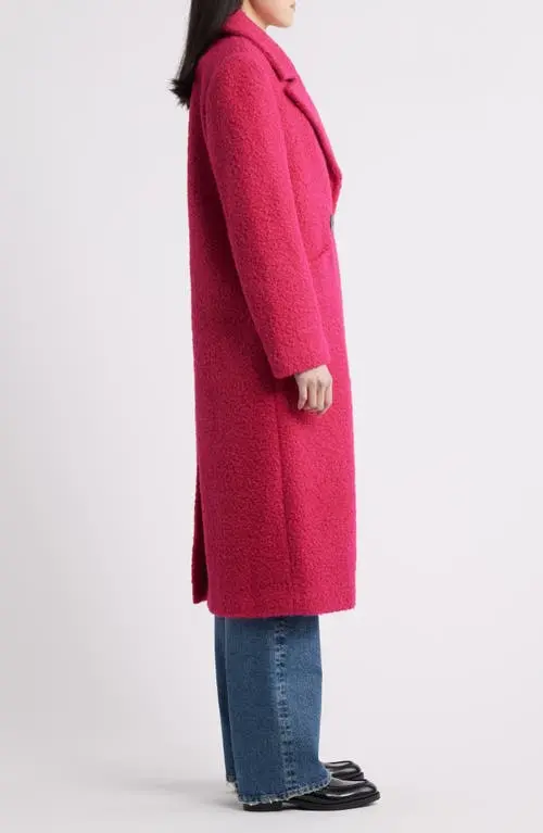 Bcbgmaxazria Double-breasted Bouclé Coat - Magenta