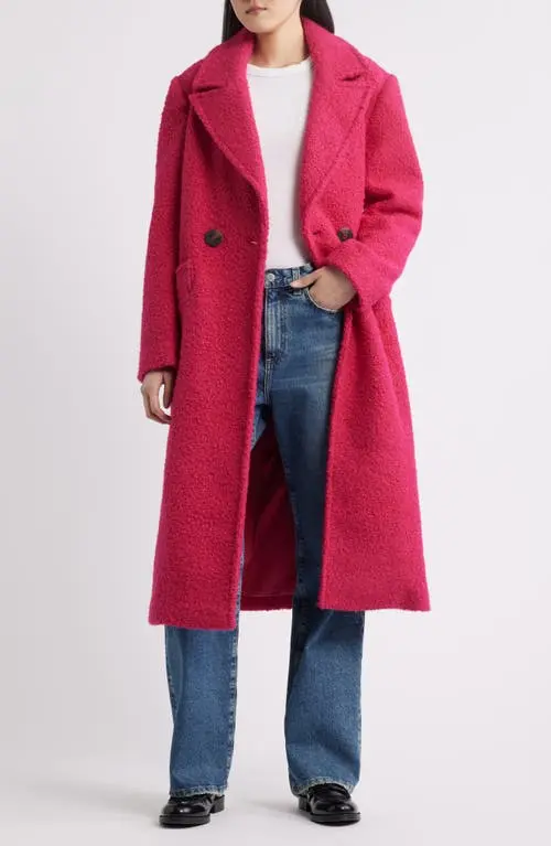 Bcbgmaxazria Double-breasted Bouclé Coat - Magenta