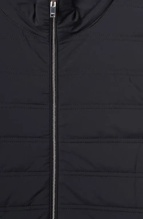 REISS William Mixed Media Vest - Navy