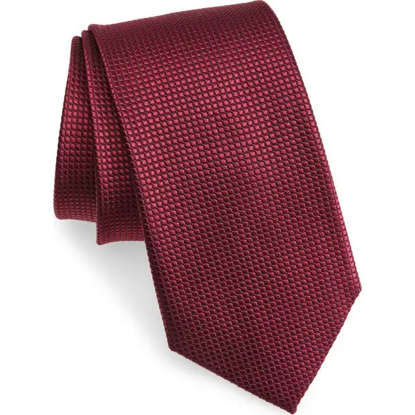 Nordstrom Textured Silk Neck Tie - Wine