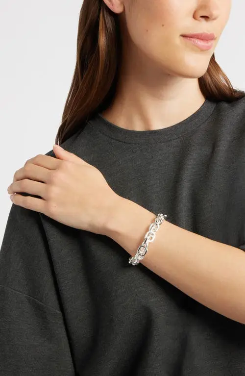 Nordstrom Soft Square Link Stretch Bracelet - Silver