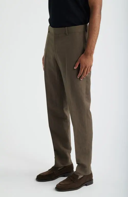OPEN EDIT Linen Blend Tapered Pants - Brown Acorn
