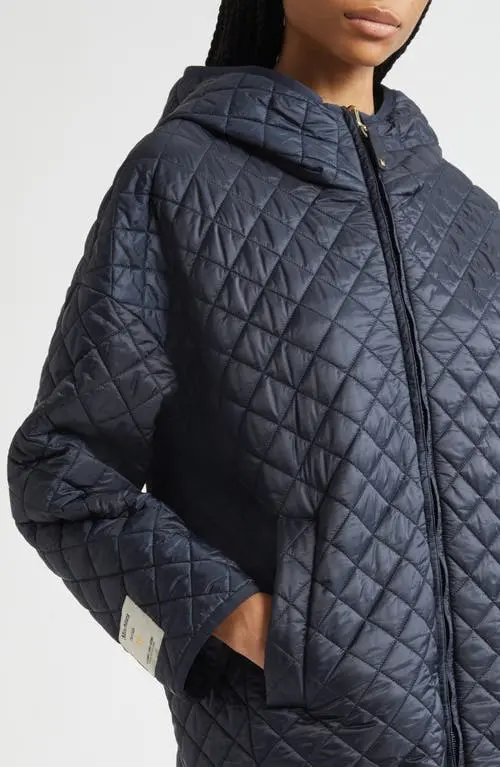 Max Mara Leo Diamond Quilted Cameluxe Hooded Jacket