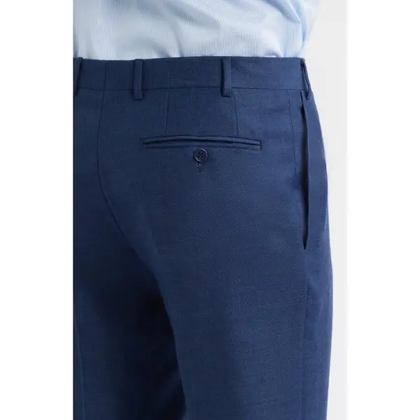 Canali Siena Regular Fit Wool Pants - Blue