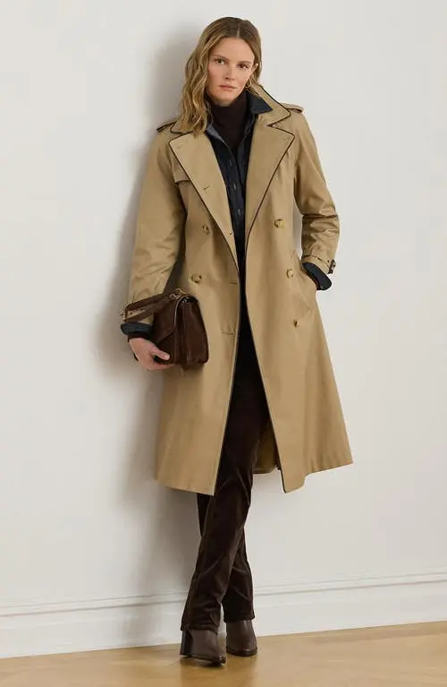 Ralph Lauren Double-breasted Belted Rain Coat - Sand