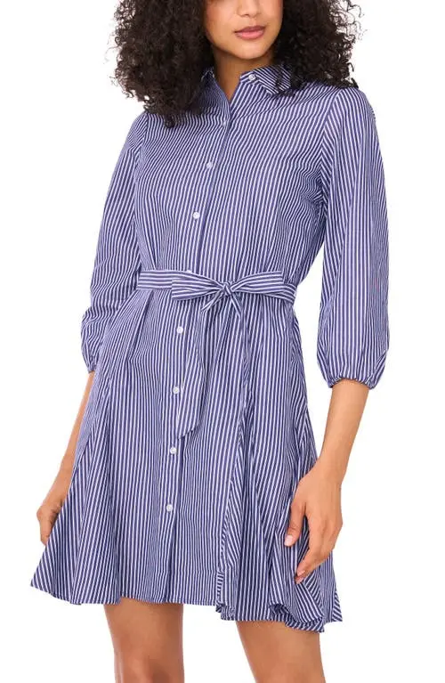 Halogen Stripe Belted Shirt Dress