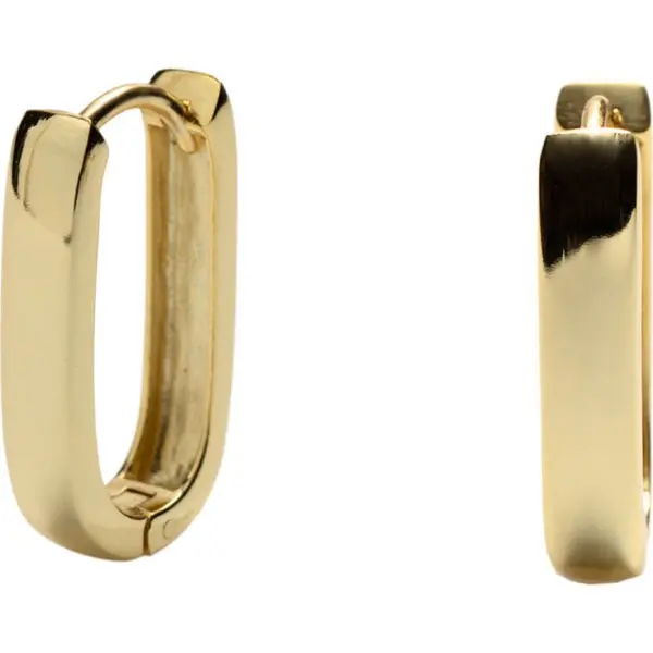 Argento Vivo Wide Oblong Hoop Earrings - Gold