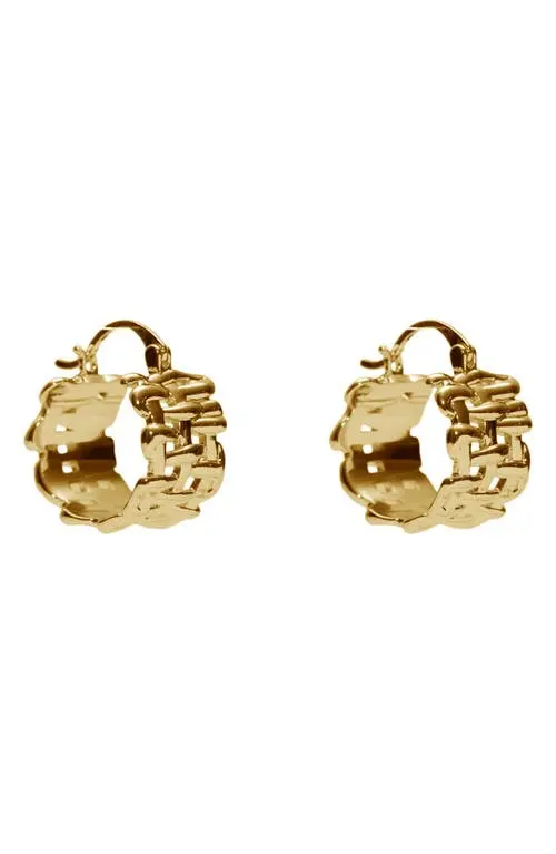 Argento Vivo Textured Huggie Hoop Earrings - Gold
