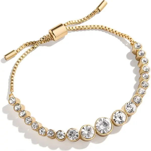 Baublebar Emily Crystal Bracelet - Brass/ White