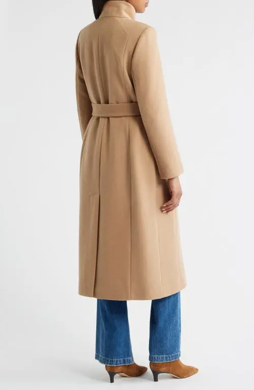 Sam Edelman Stand Collar Wrap Coat - Camel