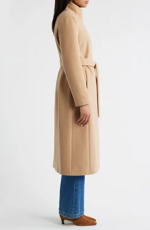 Sam Edelman Stand Collar Wrap Coat - Camel