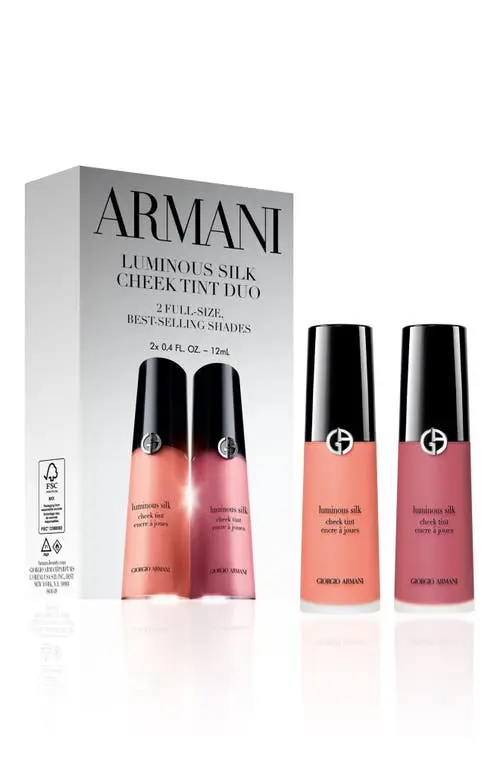 GIORGIO ARMANI BEAUTY Luminous Silk Cheek Tint Duo $80 Value - Delicate Mauve/rosy Peach