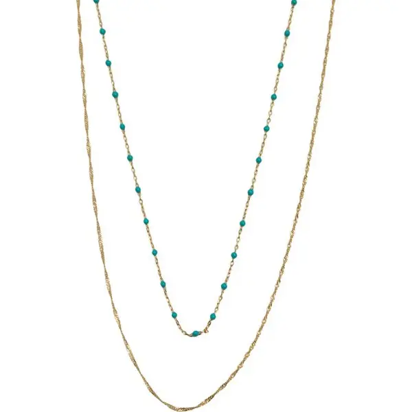 Argento Vivo Layered Singapore Chain Necklace - Gold