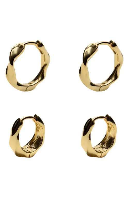 Argento Vivo Twisted Hoop Earring Set - Gold