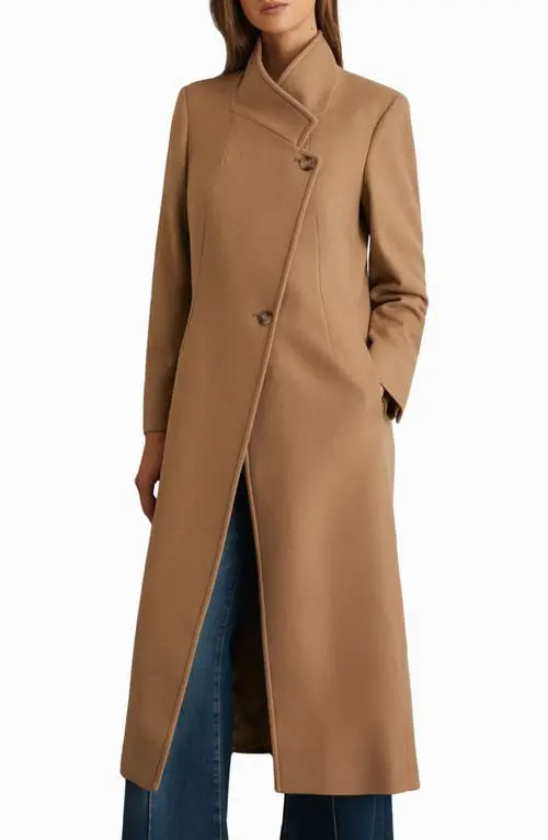 Reiss Mollie Long Coat In Light Camel 36% Off Editorialist