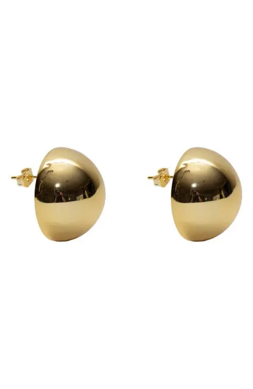 Argento Vivo Hemisphere Stud Earrings - Gold