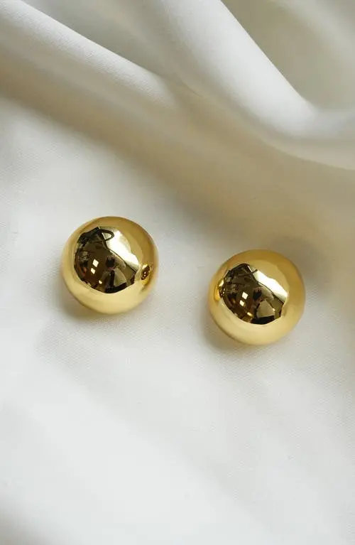 Argento Vivo Hemisphere Stud Earrings - Gold