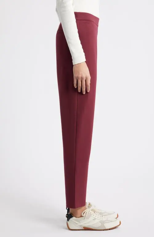 Caslon Pull-on Stretch Ponte Ankle Pants - Burgundy Tannin