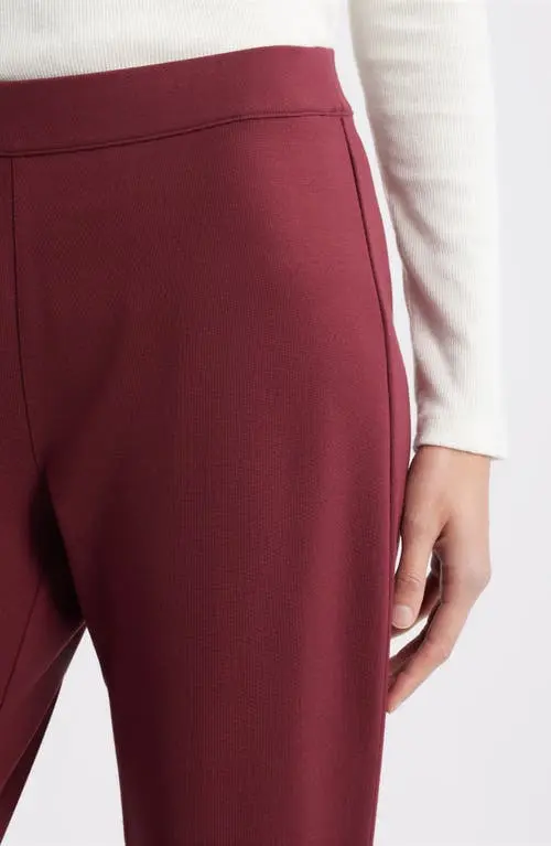 Caslon Pull-on Stretch Ponte Ankle Pants - Burgundy Tannin