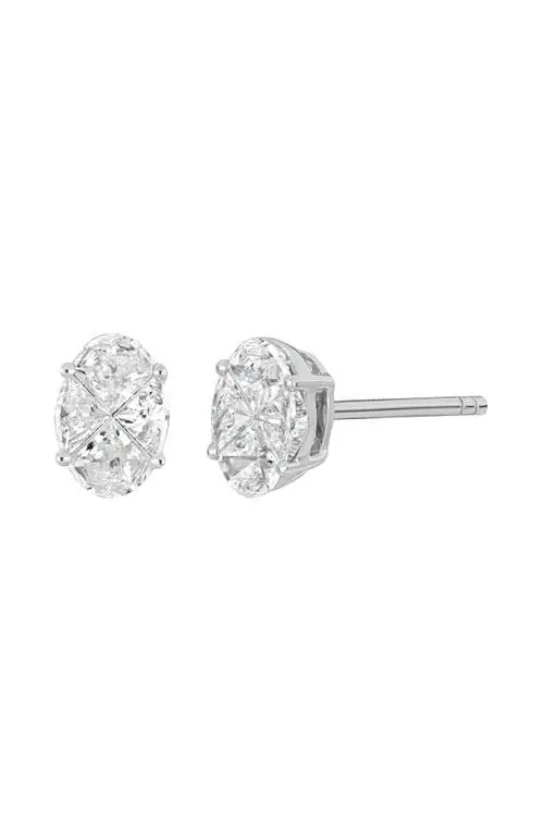 Bony Levy Maya Oval Diamond Stud Earrings - 18k White Gold