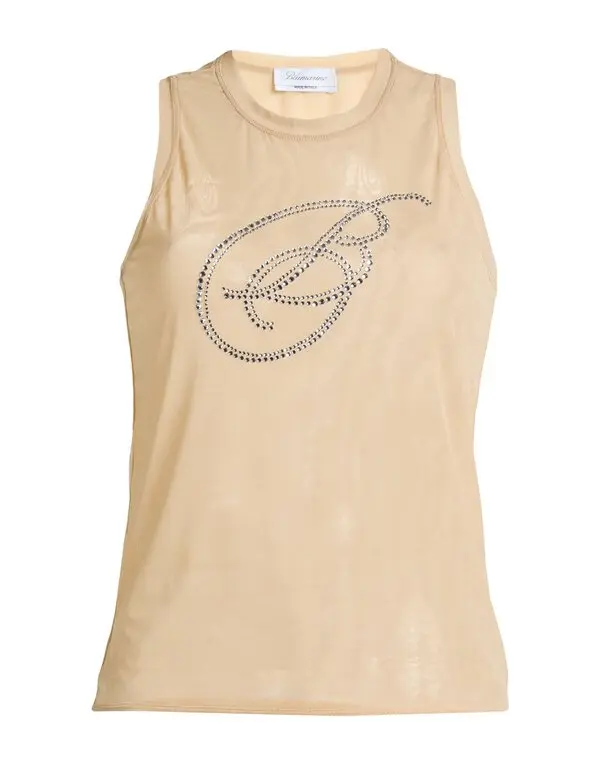 Blumarine Tulle Top With Appliqués