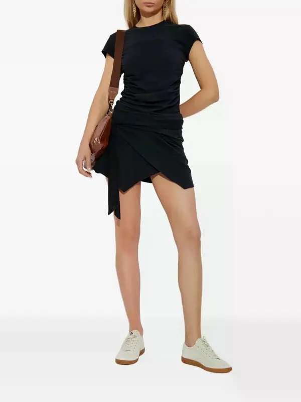 Isabel Marant Étoile Gathered-detail Cotton T-shirt - Black