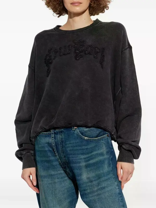 R13 Frayed Embellished Crewneck Sweatshirt