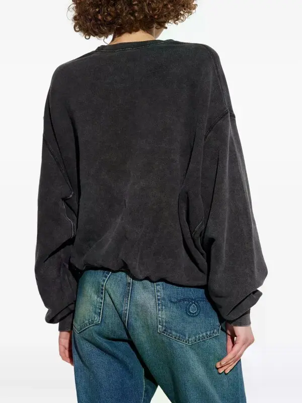 R13 Frayed Embellished Crewneck Sweatshirt