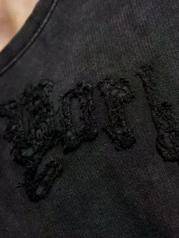 R13 Frayed Embellished Crewneck Sweatshirt