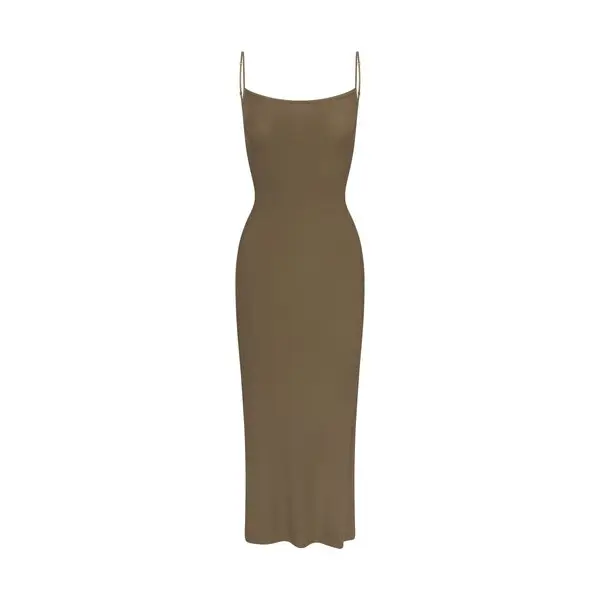 SKIMS Soft Lounge Midi Slip Dress - Oak