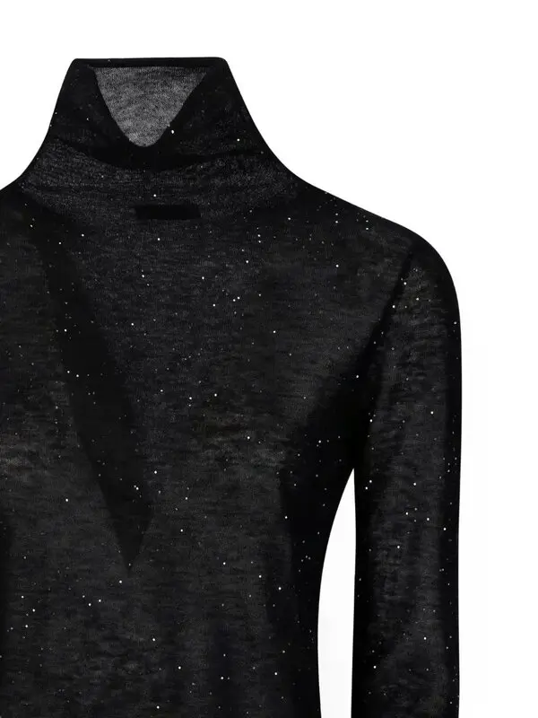 Pinko Embellished Roll-neck Top - Black