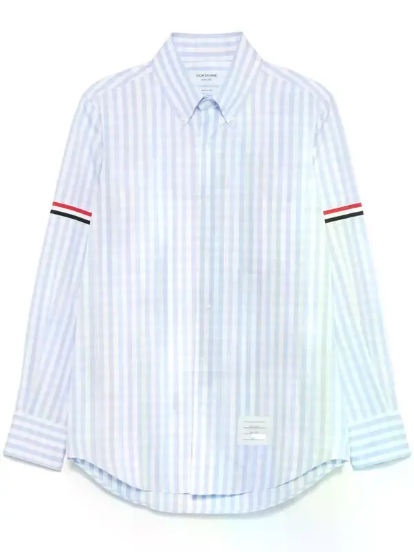 Thom Browne Gingham-check Poplin Shirt - Blue