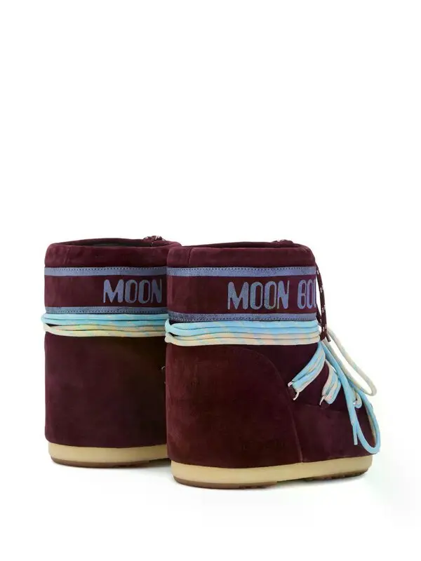 Moon Boot Suede Lace-up Boots - Red