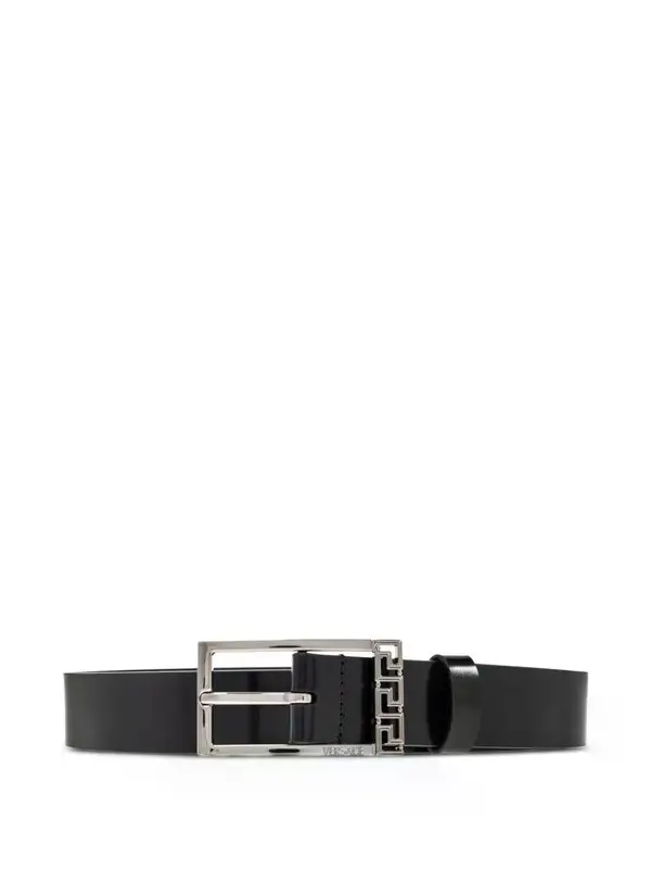 Versace Logo-detail Leather Belt - Black