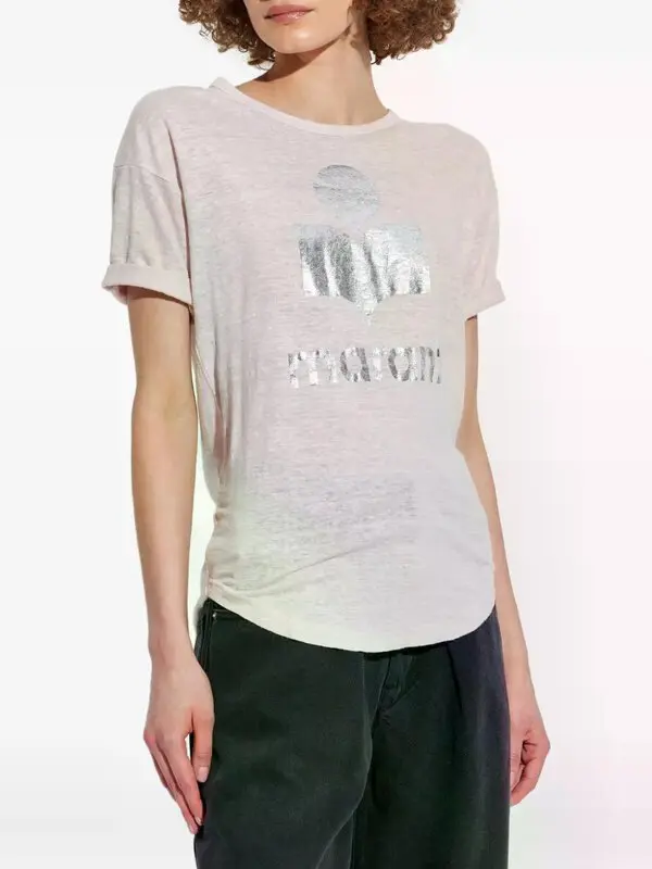 MARANT ETOILE Logo-print Linen Top