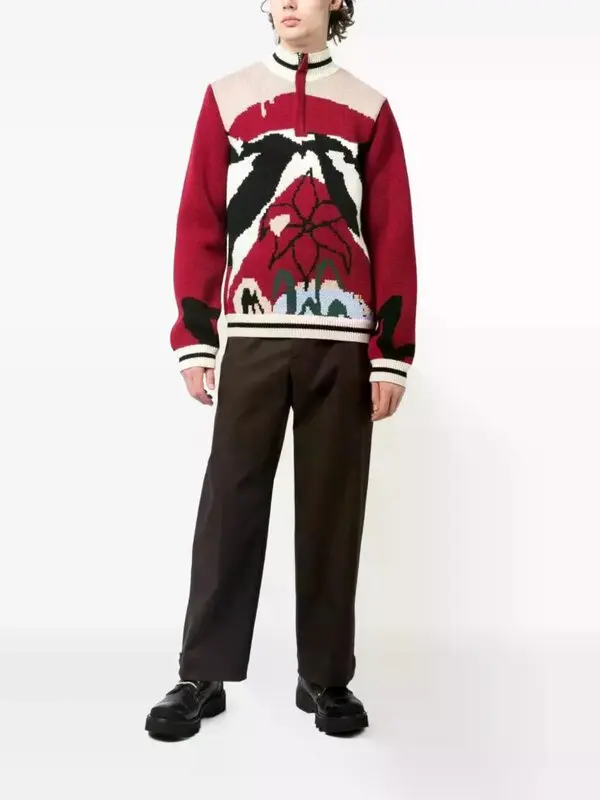 BETHANY WILLIAMS Abstract-floral Half-zip Sweater