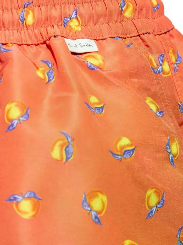 Paul Smith Peach-print Drawstring Swim Shorts