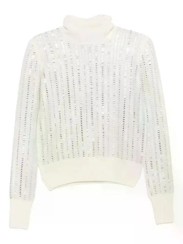 Ermanno Scervino Rhinestone-embellished Turtleneck Jumper - Neutrals