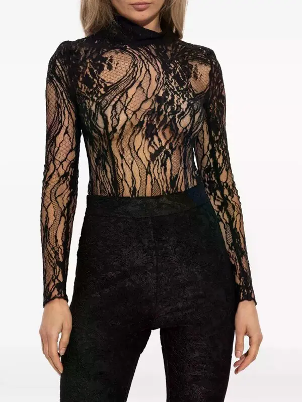 Balmain Lace High-neck Bodysuit
