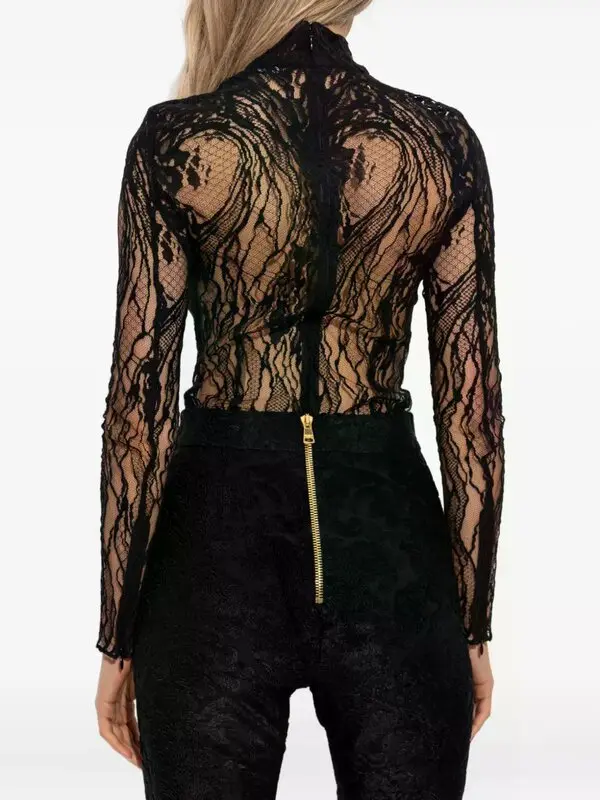 Balmain Lace High-neck Bodysuit