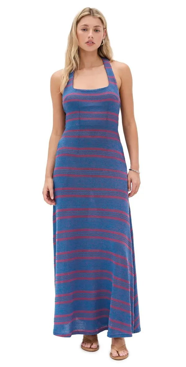 87ORIGINS Stripe Knit Maxi Dress