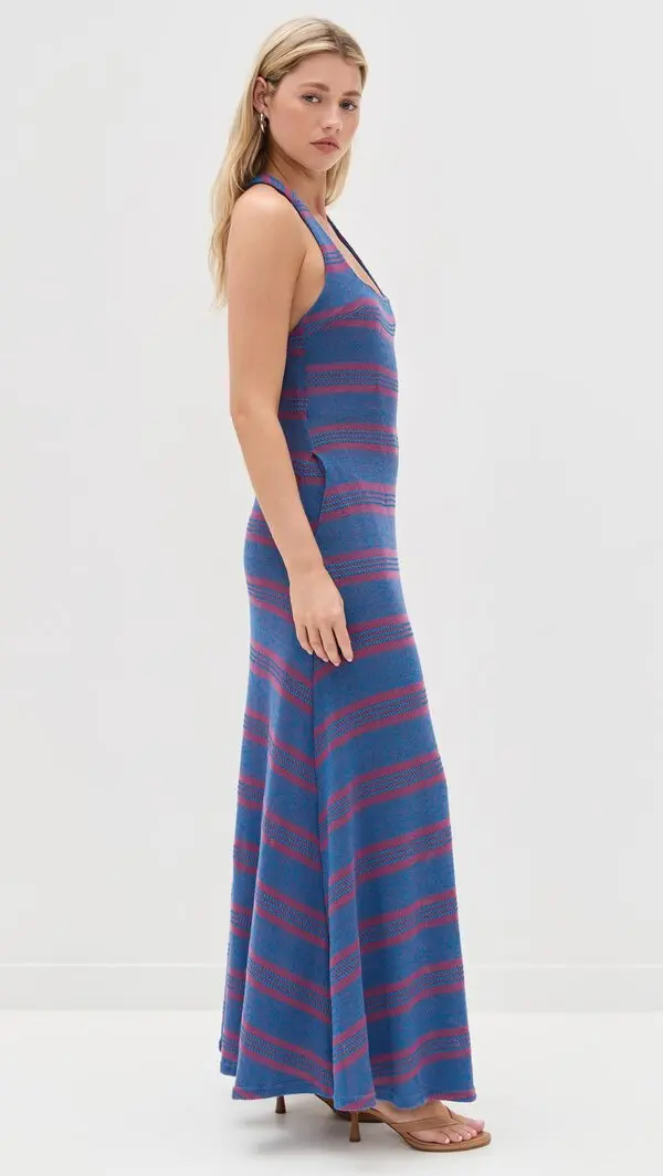 87ORIGINS Stripe Knit Maxi Dress